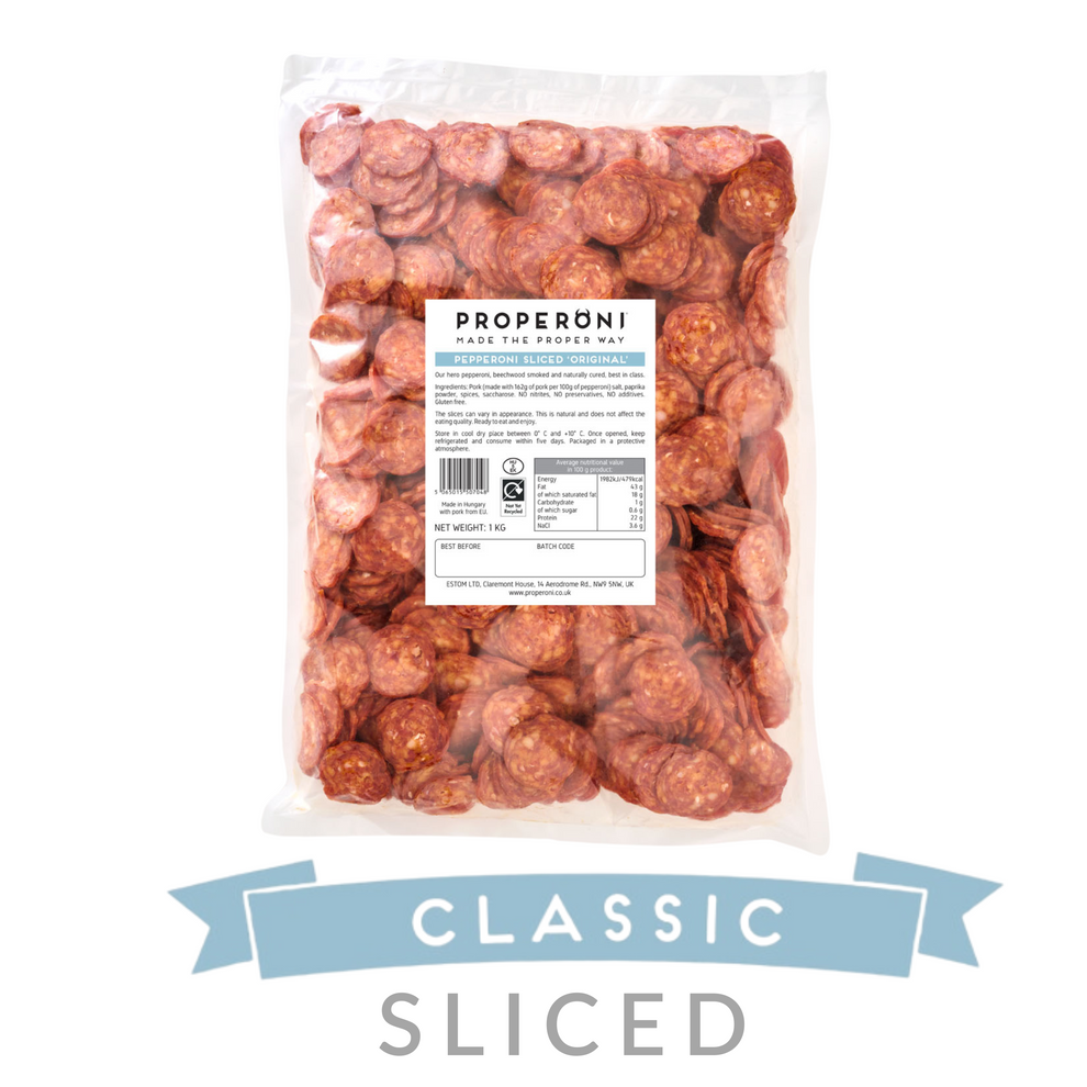 Wholesale Pepperoni Slices (1kg Bags) - Properoni