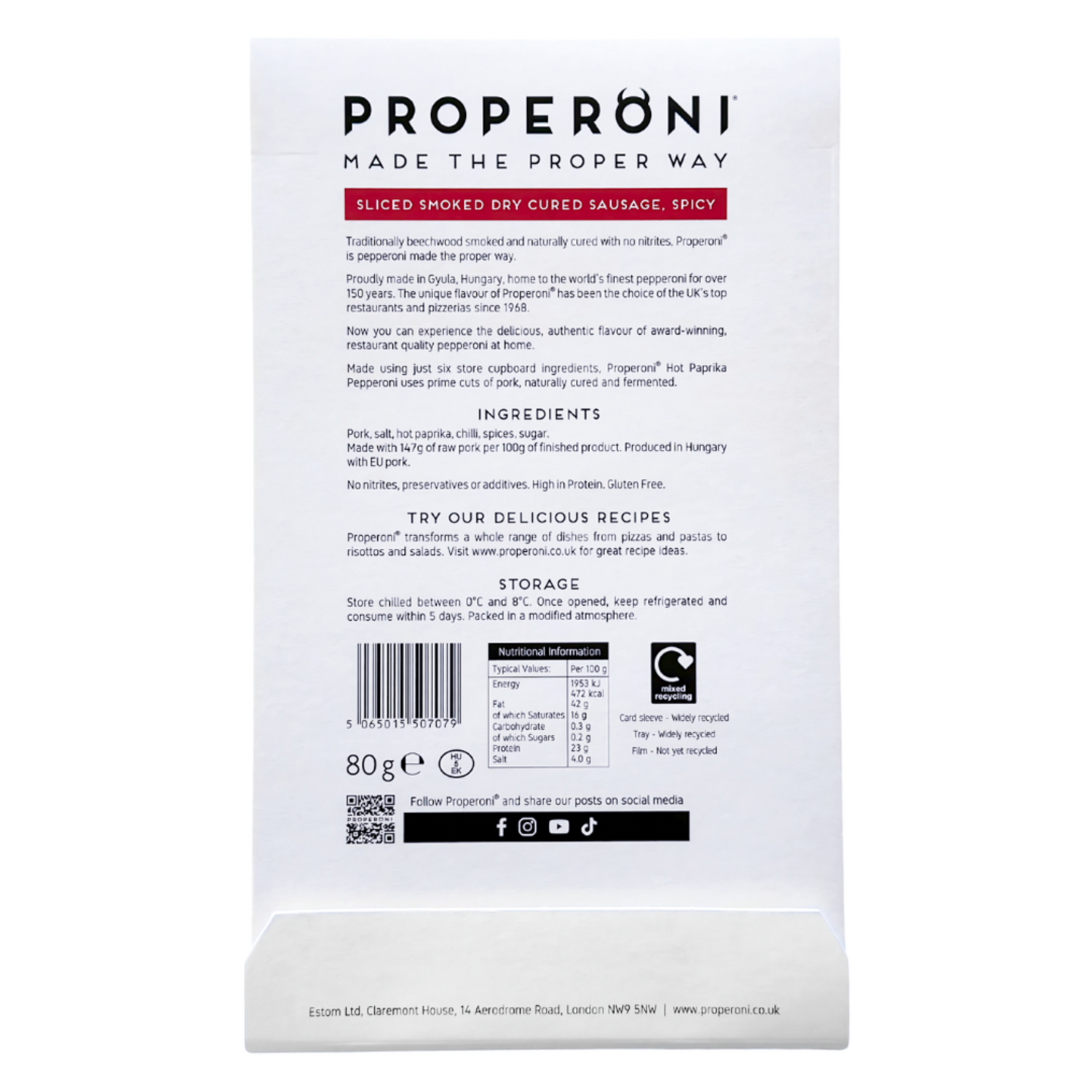 Properoni Classic & Hot Paprika Sliced Pepperoni Mixed Bundle 2 x 80g