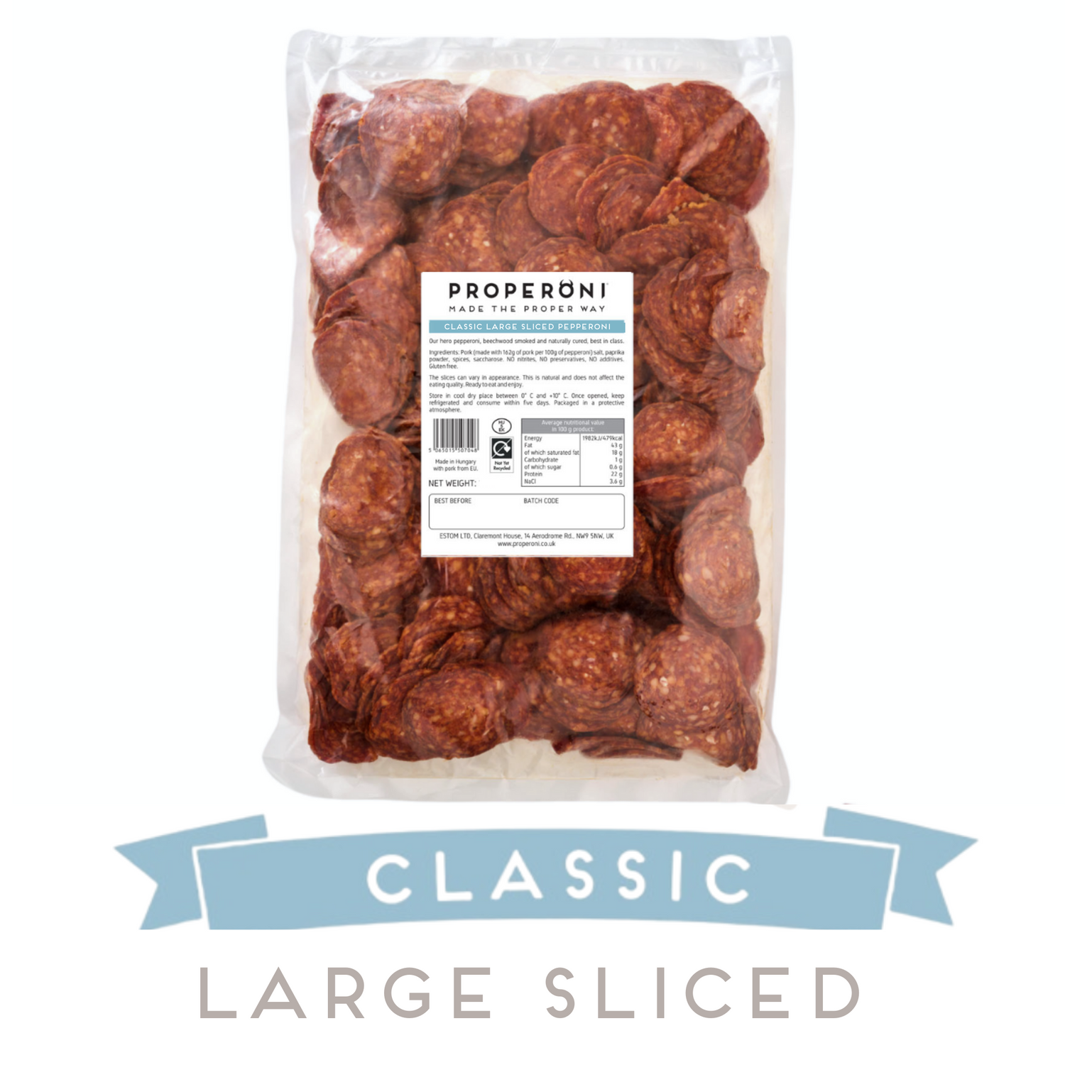 Properoni Classic Large Sliced Pepperoni 1kg